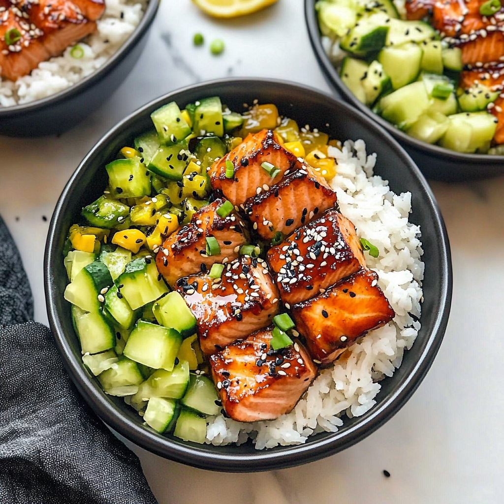Meal Prep Teriyaki Salmon Rice Bowls