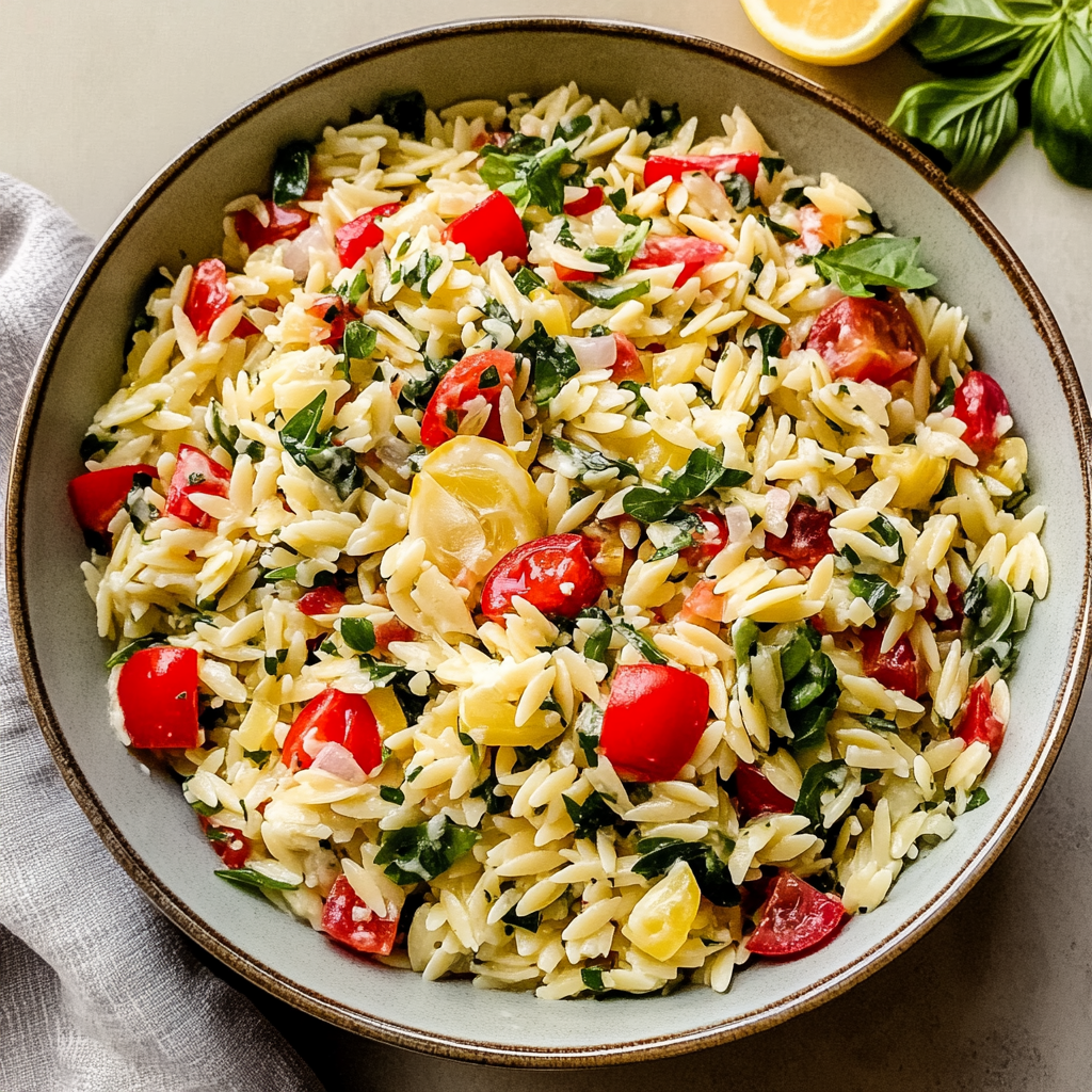 Orzo Pasta Salad with Lemon Vinaigrette
