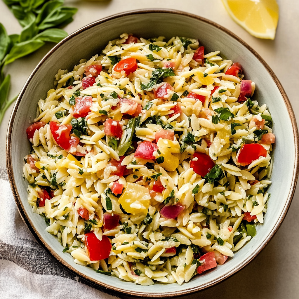 Orzo Pasta Salad with Lemon Vinaigrette