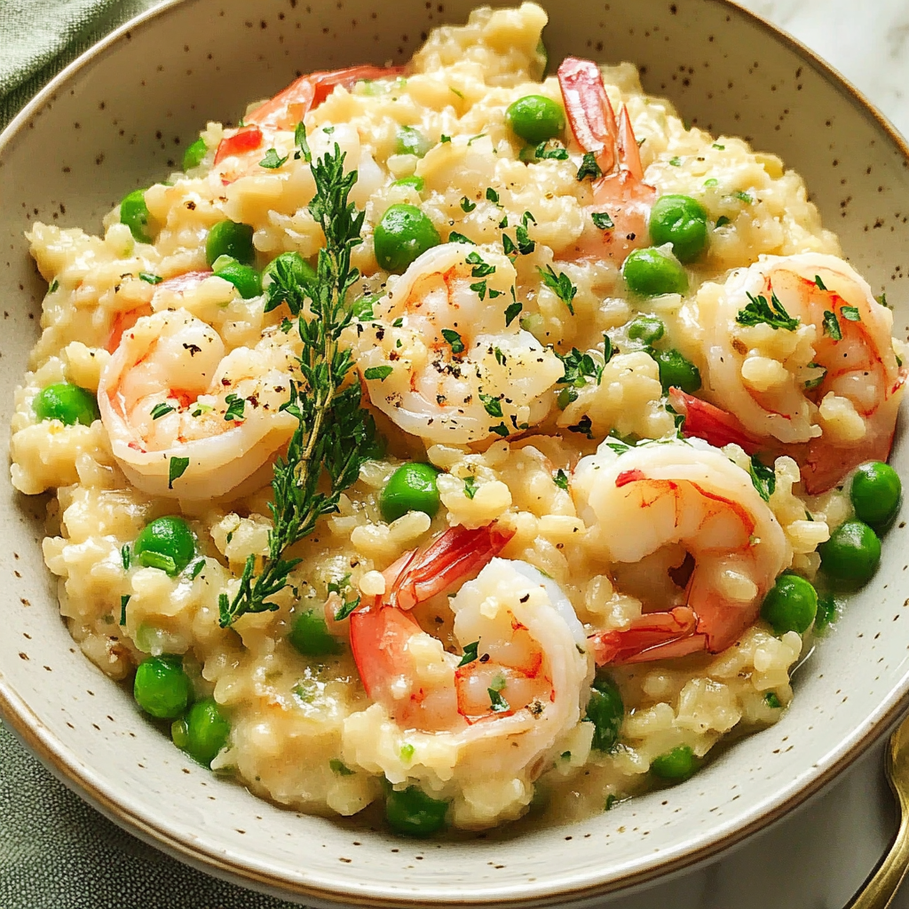 Creamy Shrimp Risotto with Peas