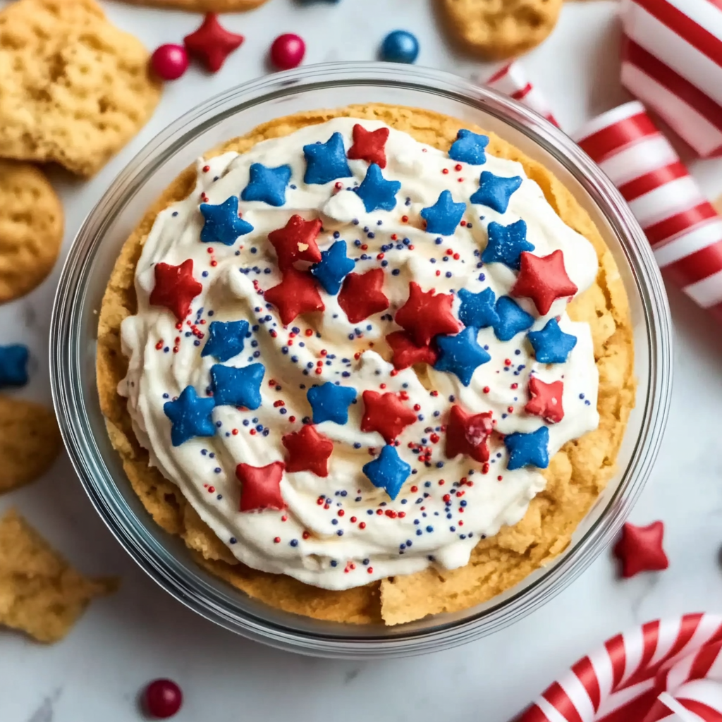 Red, White and Blue Funfetti Dip