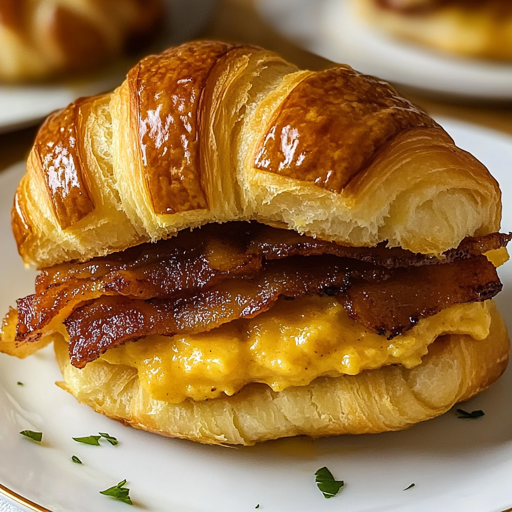 Killer Maple Mustard Croissant Breakfast Sandwiches