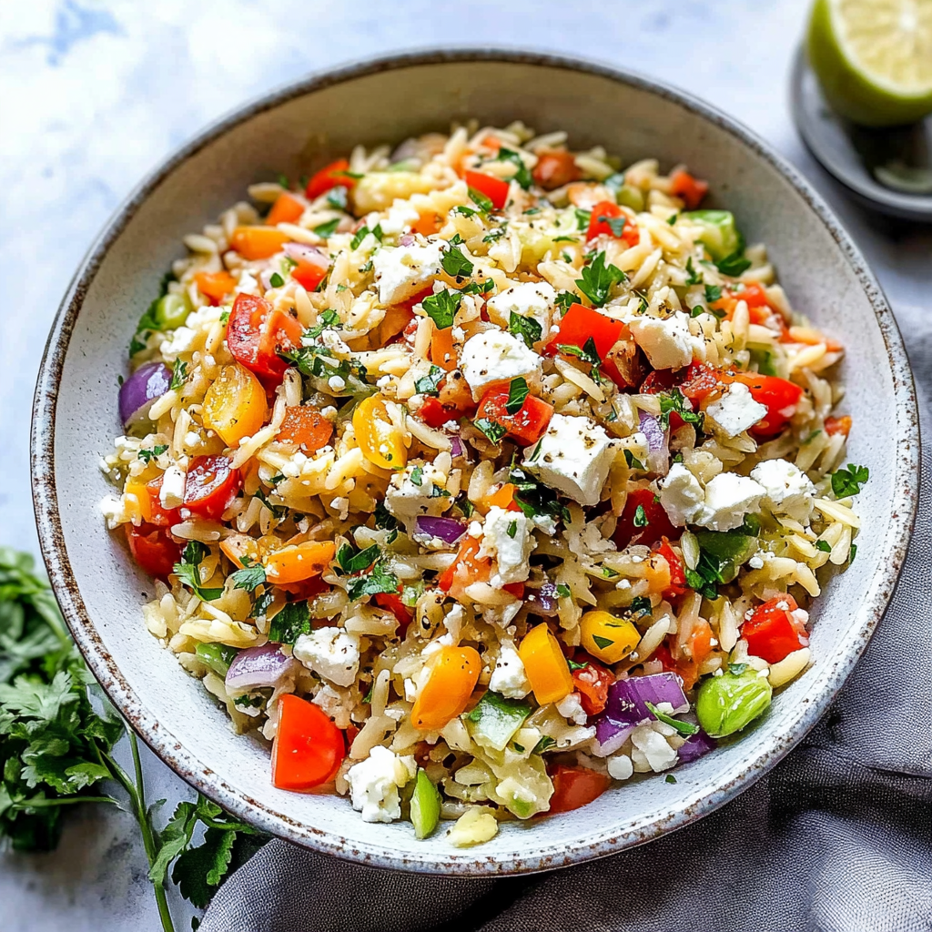 Lemon Honey Orzo with Feta