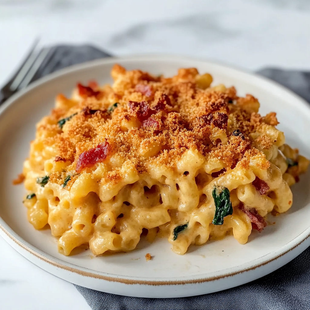 Creamy Pumpkin Mac and Cheese with Bacon