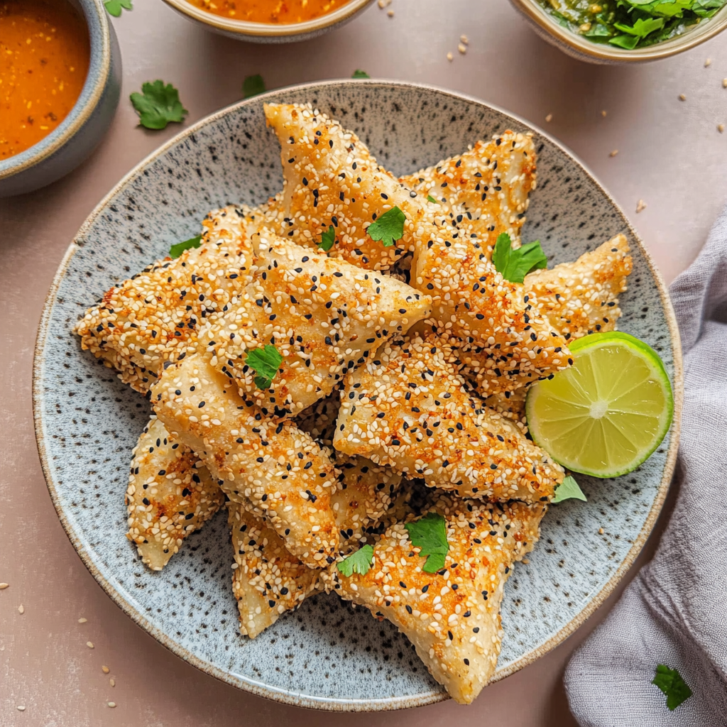 Sesame-Crusted Tofu Triangles