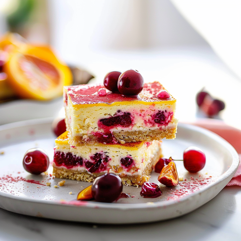 Cranberry Orange Cheesecake Squares