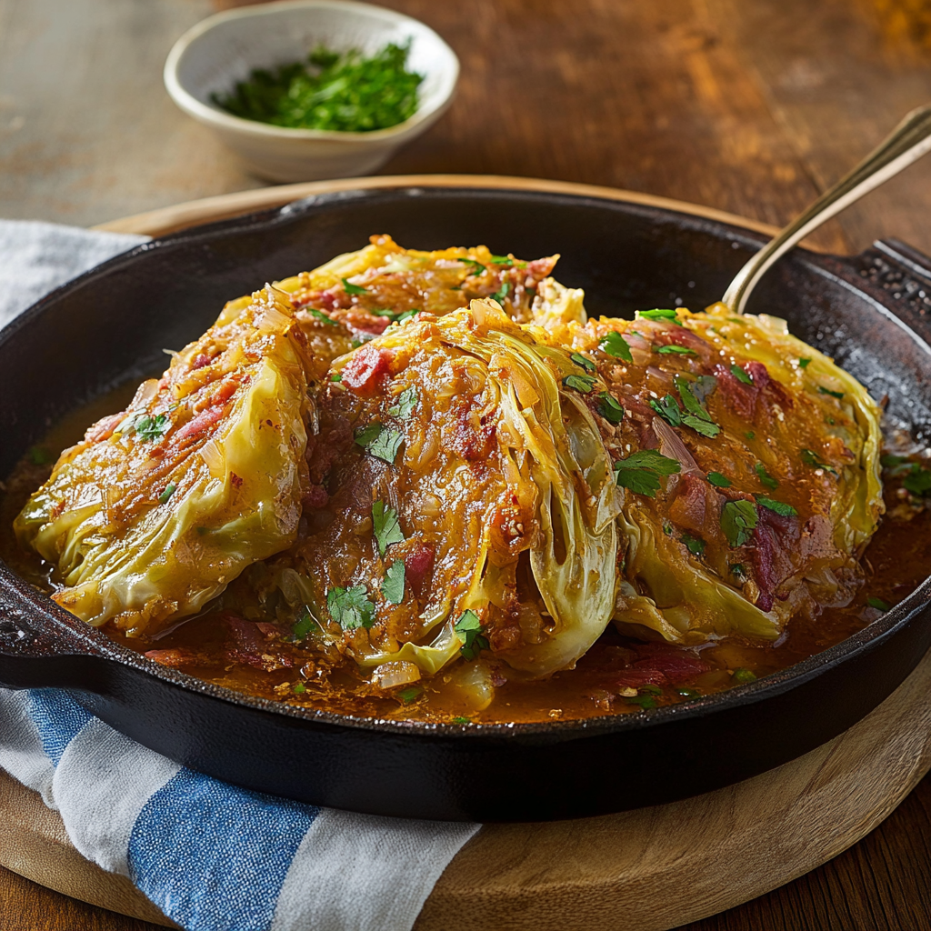Cashew Milk–Braised Cabbage With Crunchy Chile Oil