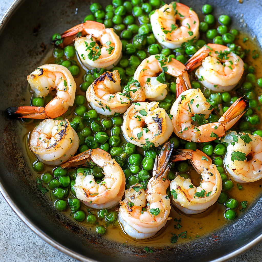 Grilled Shrimp with Spring Pea