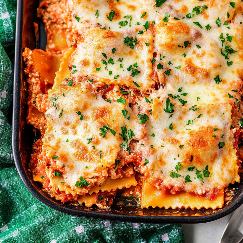No-Boil Ravioli Lasagna Bake