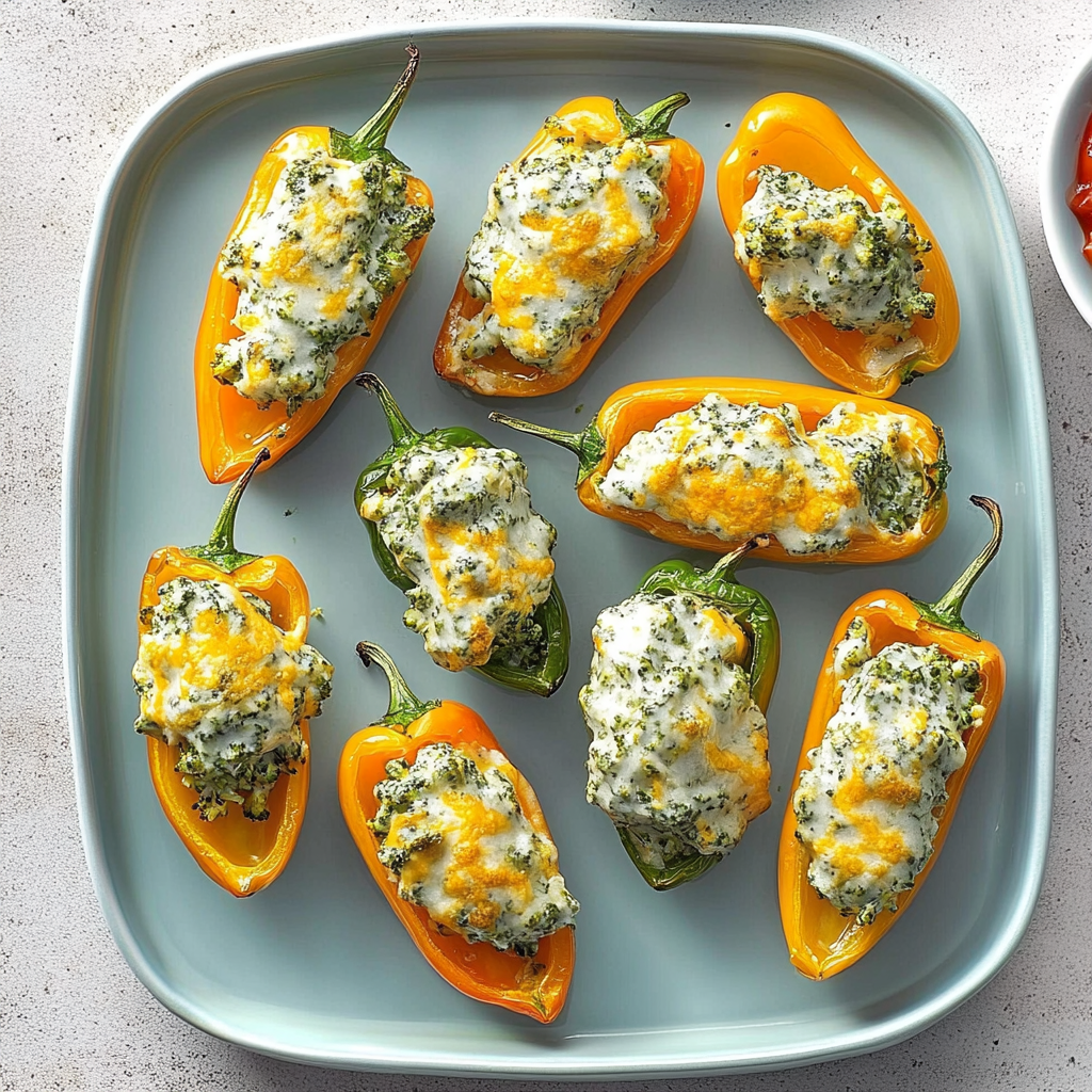 Broccoli & Chive Stuffed Mini Peppers