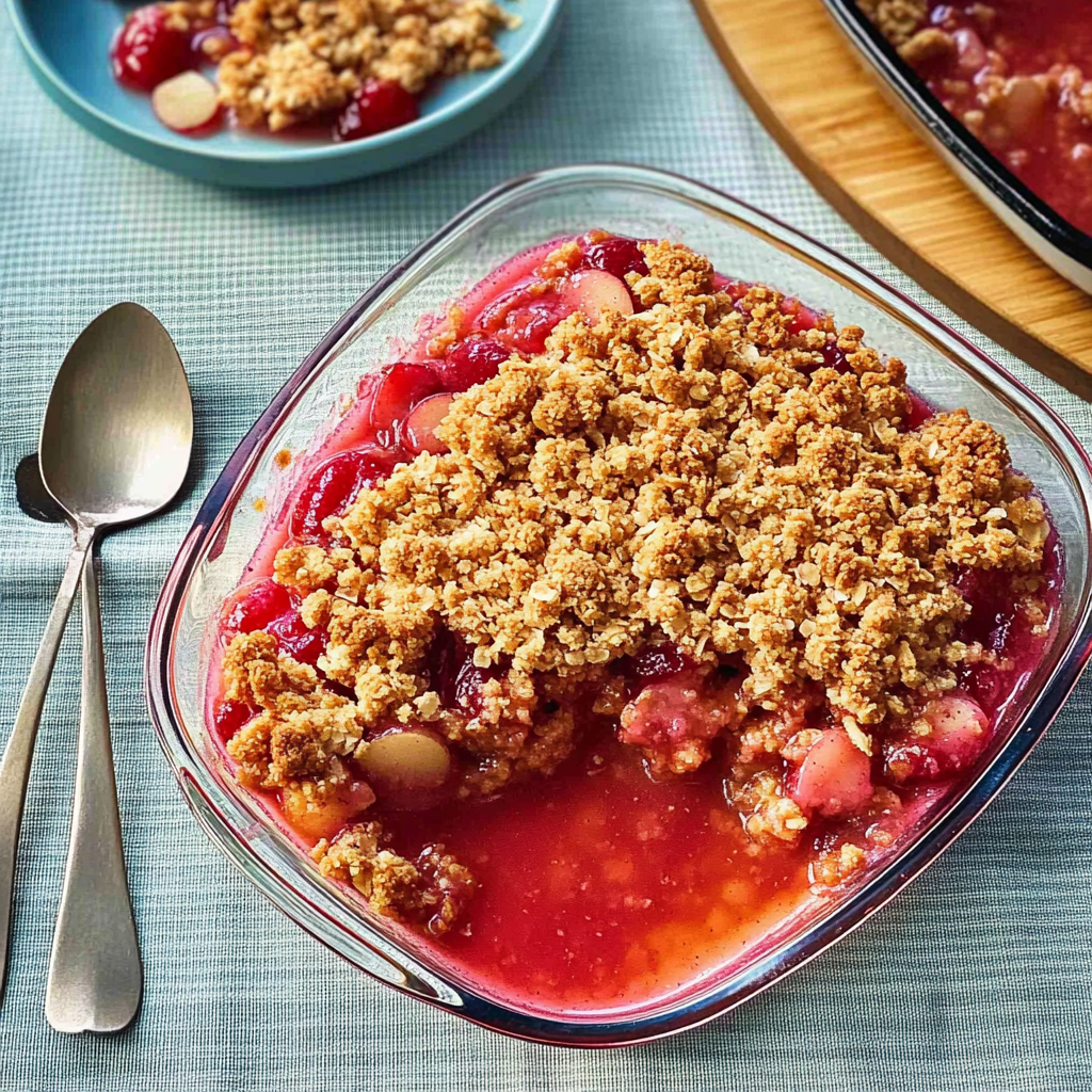 Cherry Rhubarb Crisp