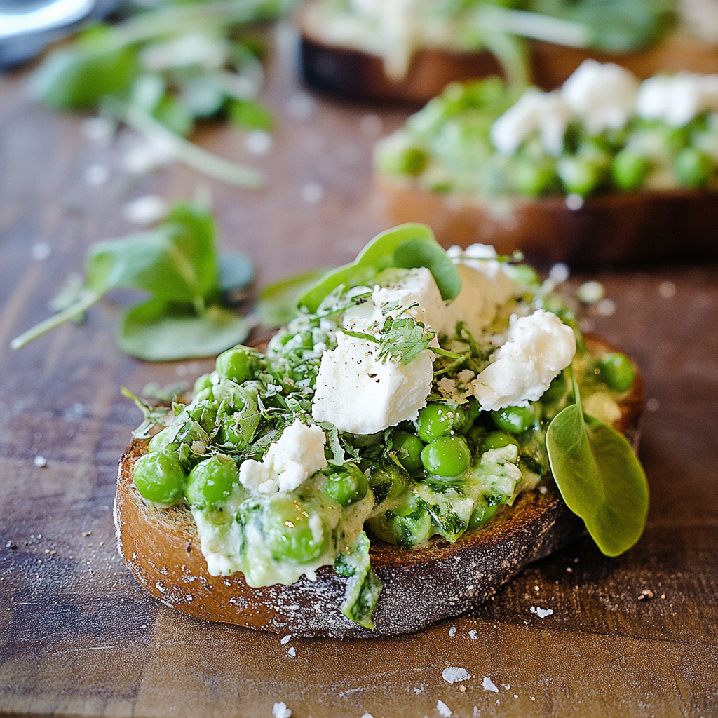 Smashed Pea and Goat's Cheese Sandwiches