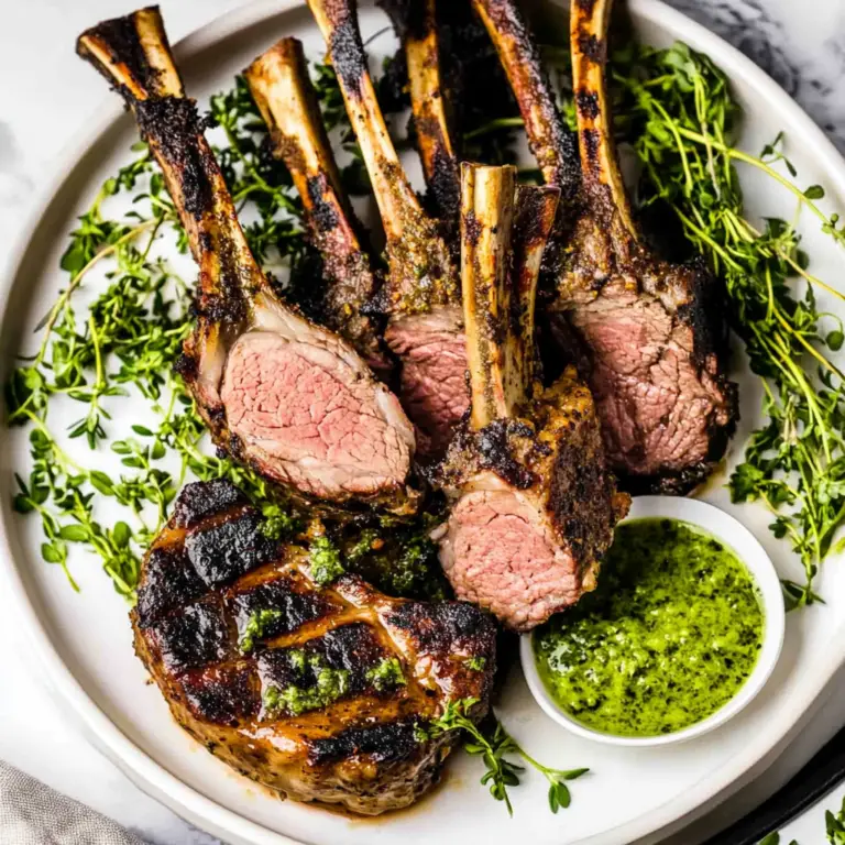 Grilled Rack of Lamb with Demi-Glace Butter